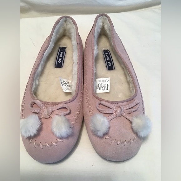 Lands' End | Shoes | Lands End Suede Leather Ballet House Slipper ...